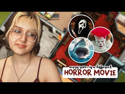 Every Room is a Different HORROR MOVIE 👻 | Sims 4 Build Challenge