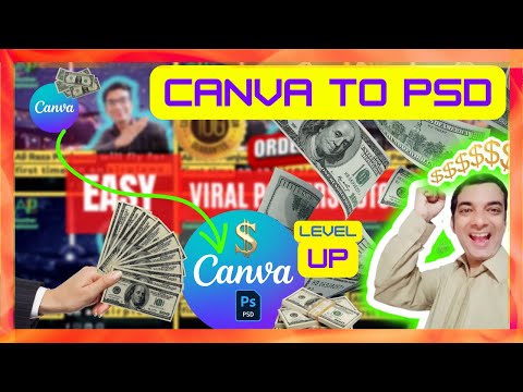 How to export .psd from Canva | Canva to PSD | Retain layers and effects | Make Money with Canva