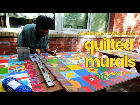 artist vlog: finishing the murals with yarn!