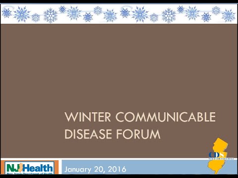 NJDOH Winter 2016 Communicable Disease Forum Webinar, 1/20/16