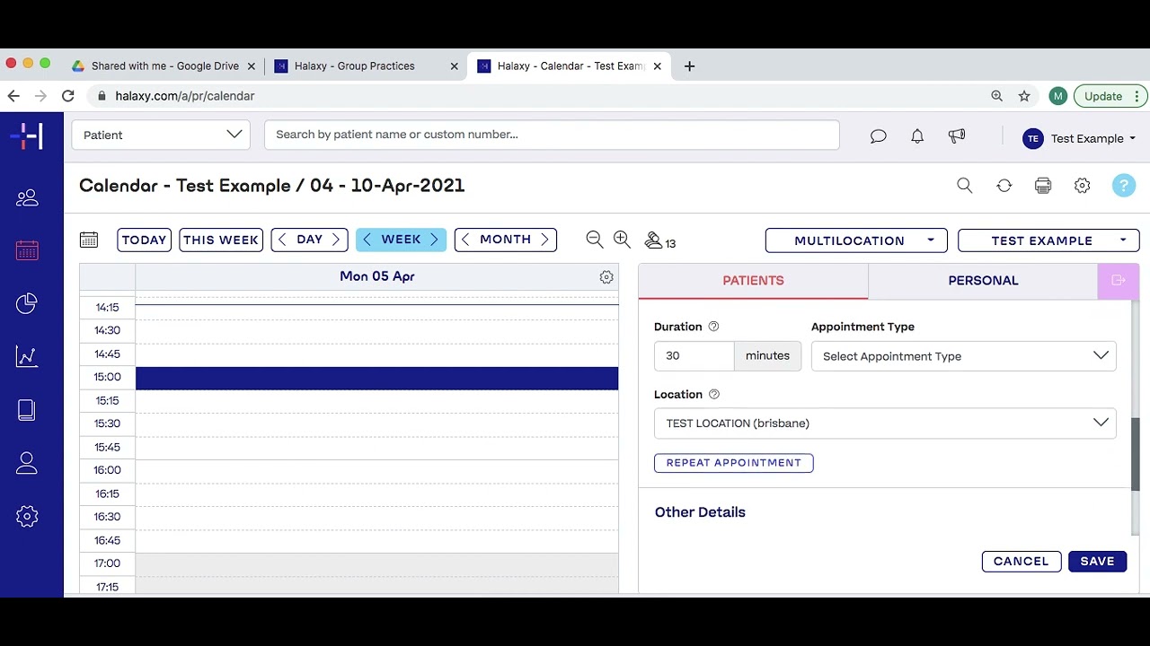 Halaxy   Client Appointment