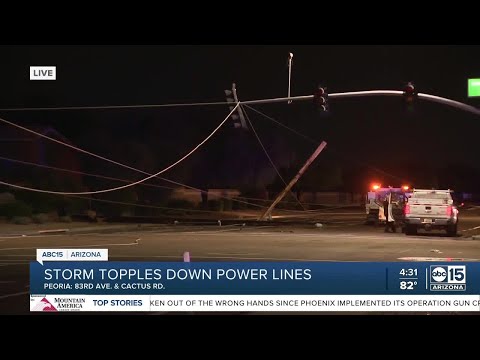 Storm topples power lines in Peoria