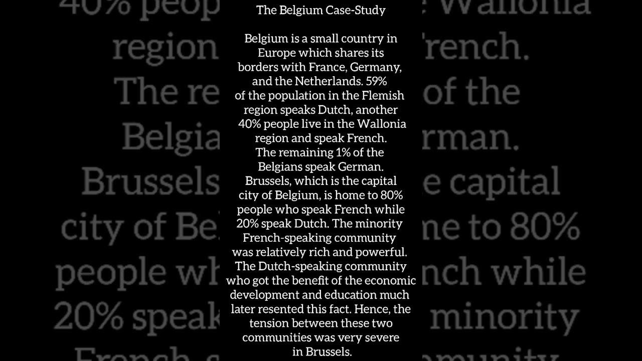 Class 10 Civics Chapter 1 notes Belgium case study #ncert