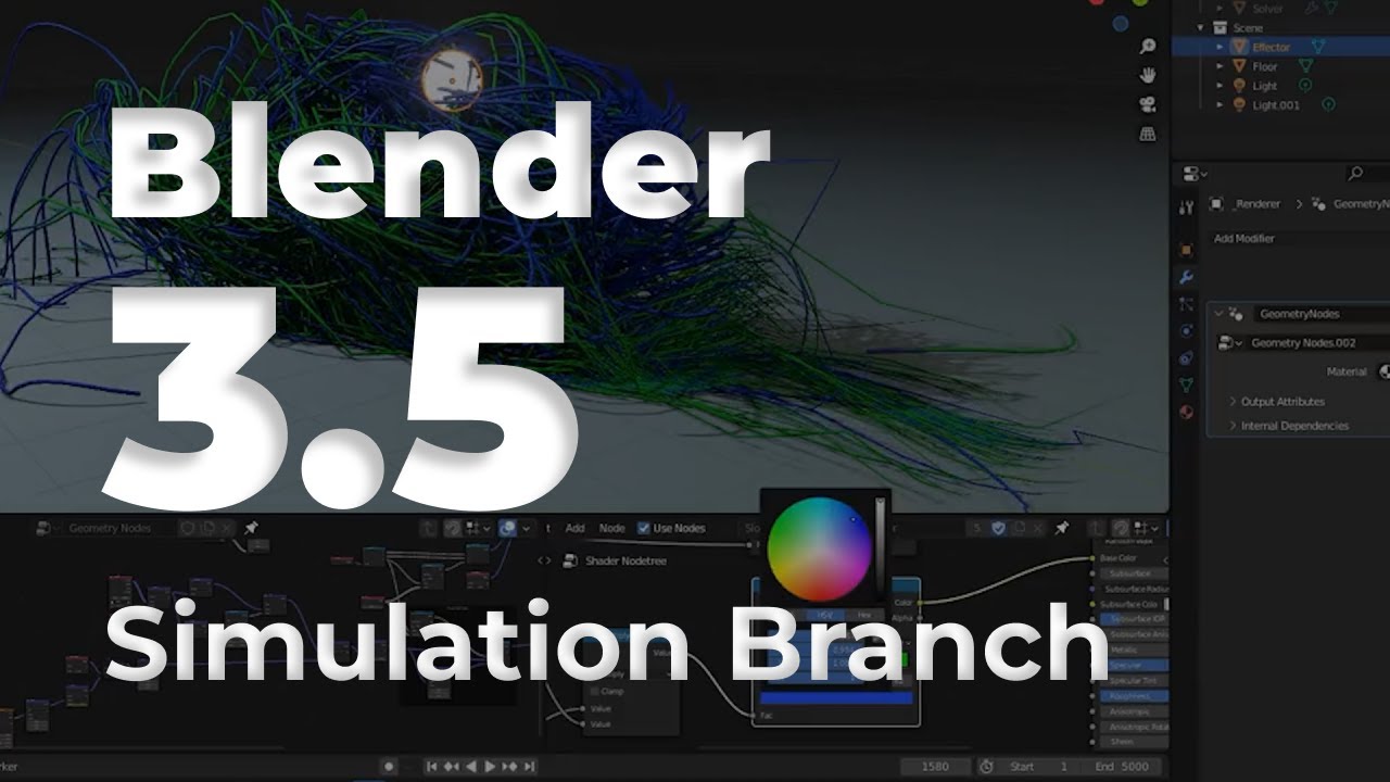 Blender 3.5 - Simulation Branch Geometry Nodes