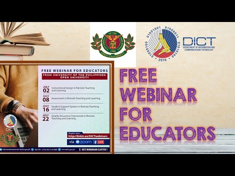 UP OPEN UNIVERTISTY (UPOU) AND DICT | FREE WEBINAR | JULY 8, 16, 22, 2020