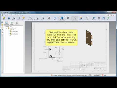 Using Solidworks eDrawings with novaPDF to convert slddwr, sldprt and sldasm to PDF