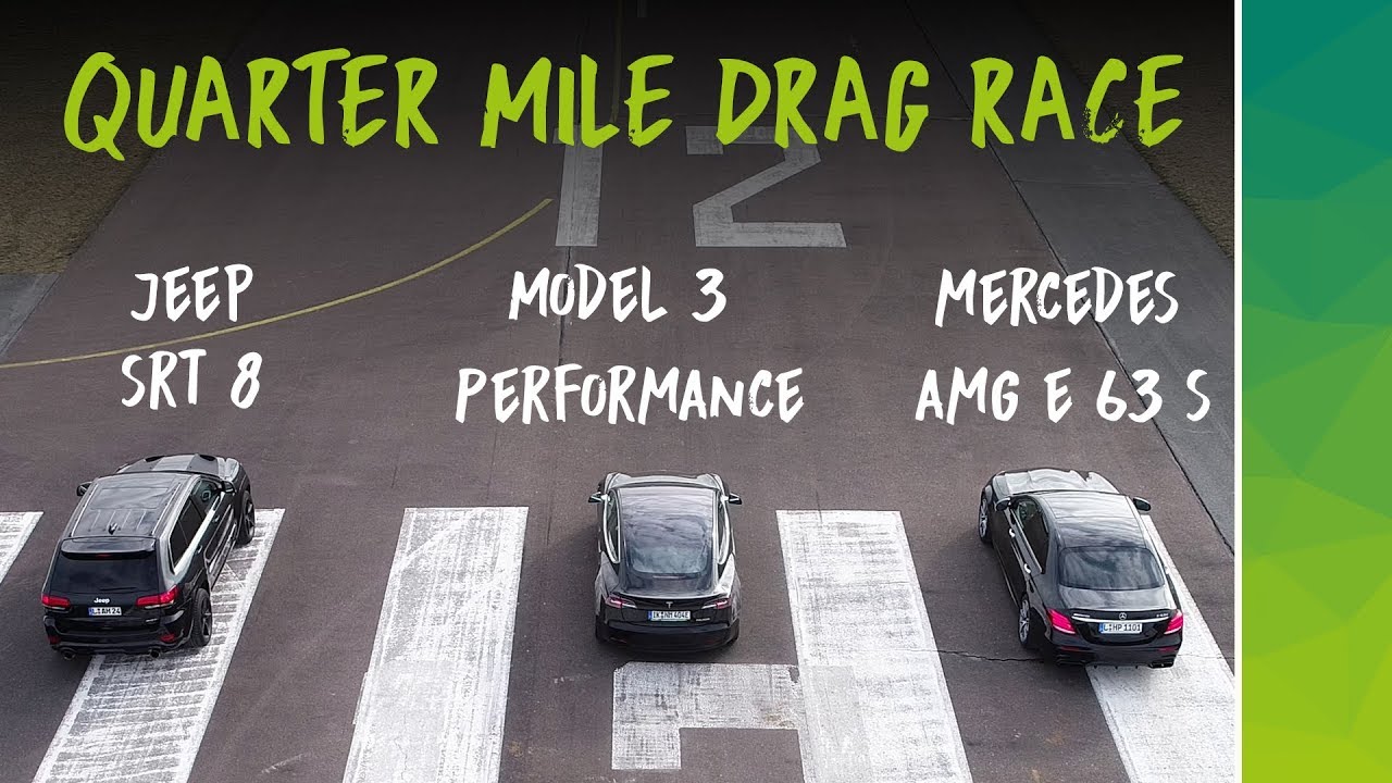 Tesla Model 3 Takes on Mercedes-AMG E63 and Jeep SRT8 in Drag Race ...