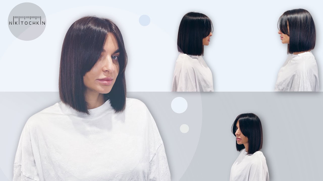 HOW TO CUT CLASSIC BOB/LOB HAIRCUT tutorial with long massive bangs - NIKITOCHKIN