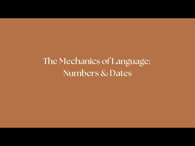 Mastering the Mechanics of Language: Writing Numbers, Dates, and Times ...