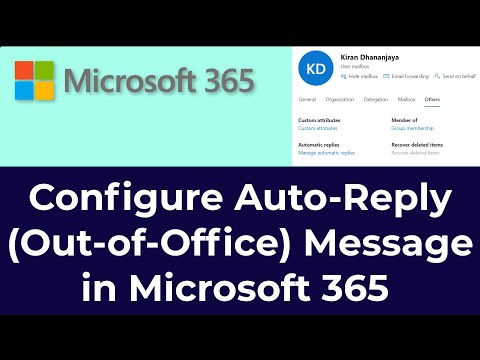 Configure auto-reply (out-of-Office) message for an user mailbox in Microsoft 365