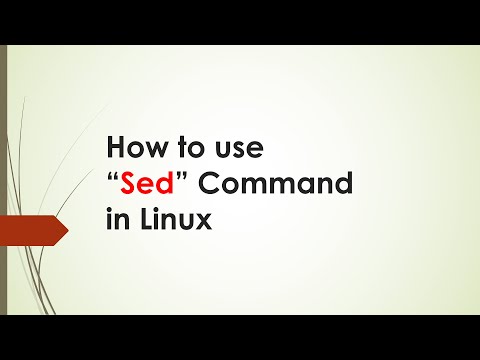 Linux Sed Command