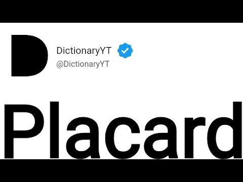 Placard Meaning in English
