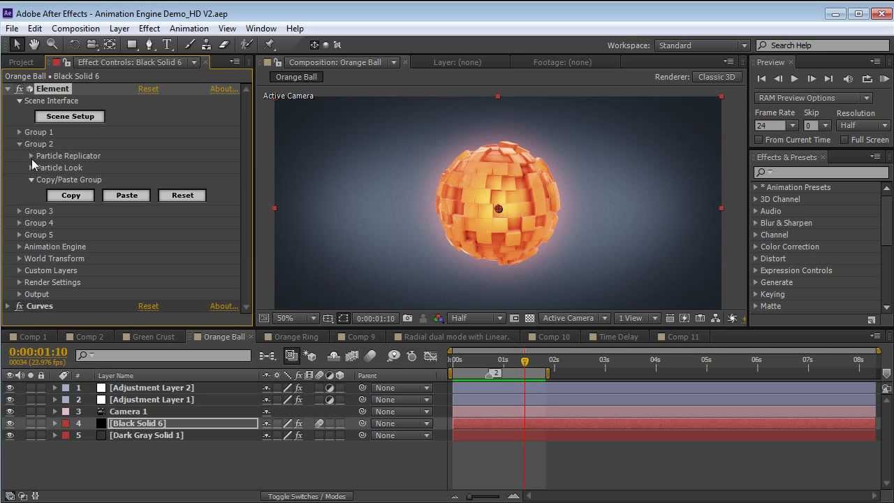 Animating in Element 3D