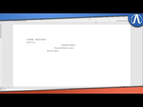 Script Writing in Microsoft Word