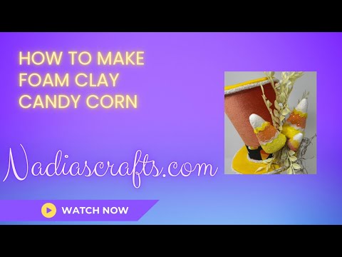 How to make fake bake candy corn | foam clay candy corn | faux candy corn | diy air dry clay corn |