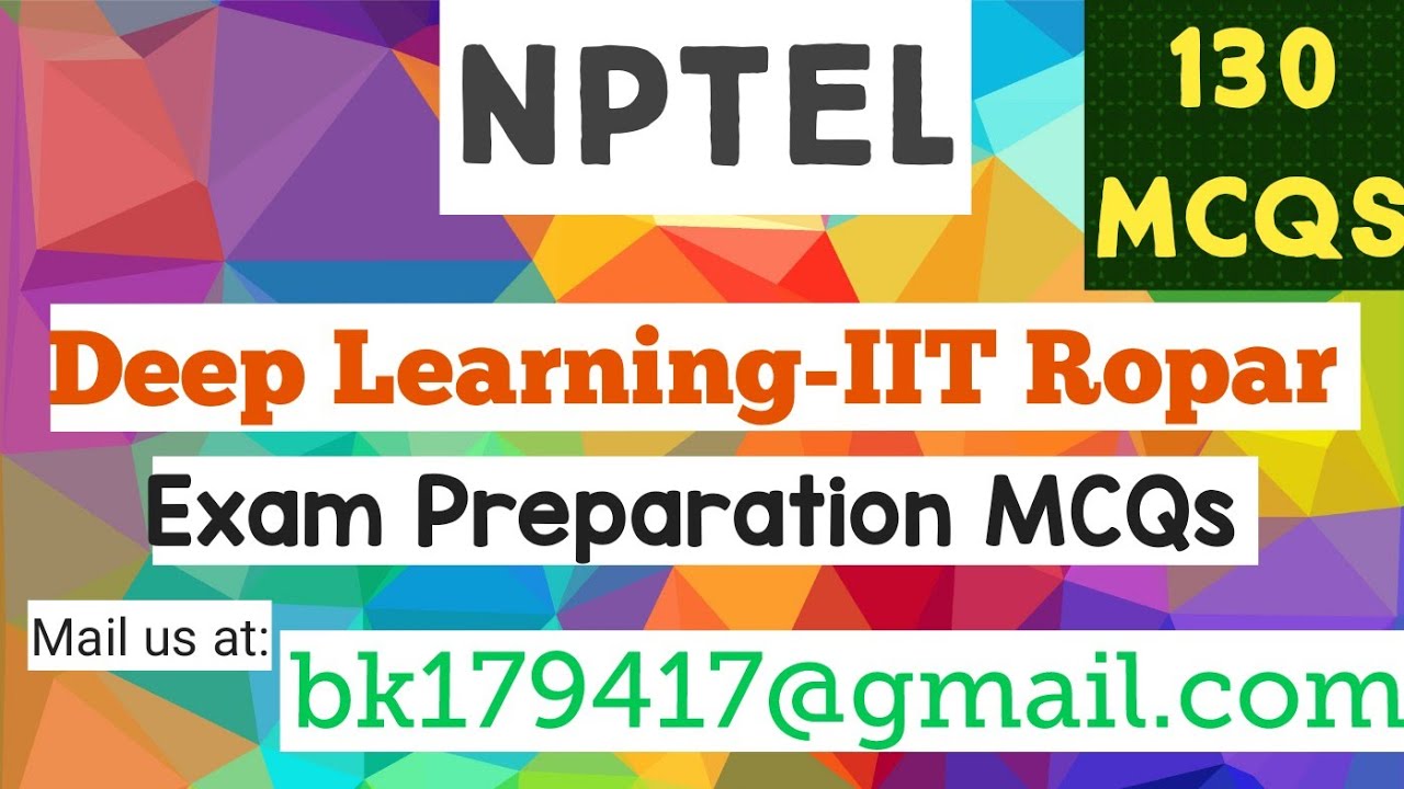 Deep Learning || NPTEL Exam Preparation MCQs pdf 2024 #nptel2024 #nptelexam