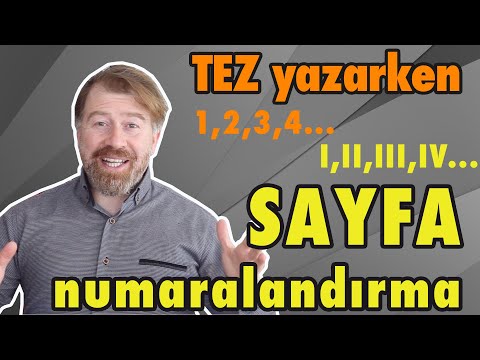 Tez ve ödevlerin yazımında Roma rakamı ve diğer rakamlarla sayfaya Numara verme işlemi