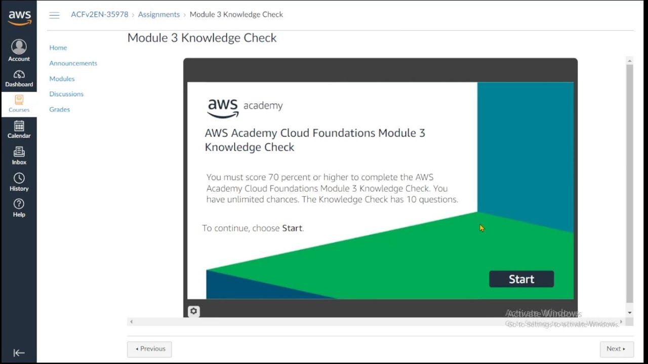 Module 3 Knowledge Check | AWS Academy Cloud Foundation | AWS Global Infrastructure Overview