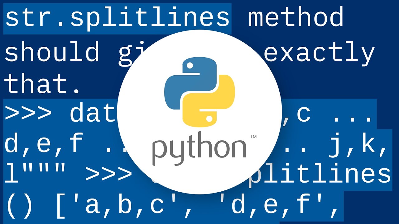 Split string using a newline delimiter with Python