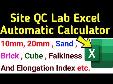 10mm,20mm,Sand,Brick,Cube Test Calculator||Automatic Lab Excel Calculator,QA&QC LAB EXCEL Calculator