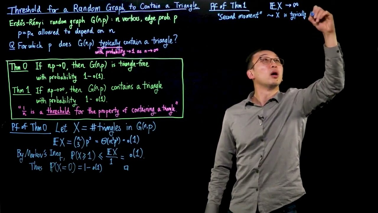Threshold for a Random Graph to Contain a Triangle