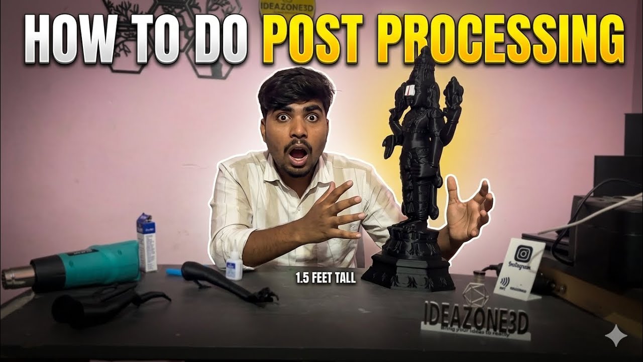 Post Processing Guide for Large 3D Prints ( 1.5ft Idol) || Ideazone3d