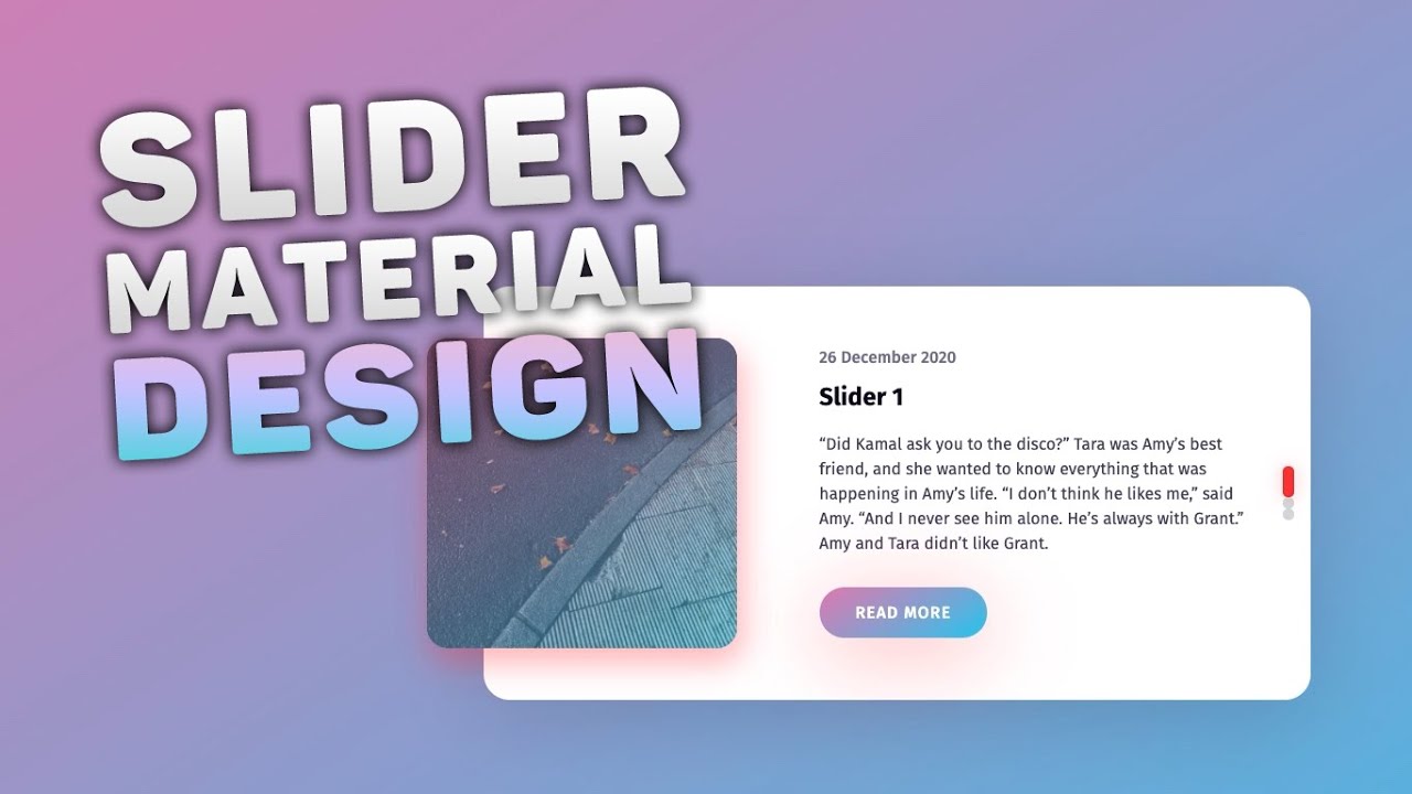 Slider Material Design with HTML / CSS