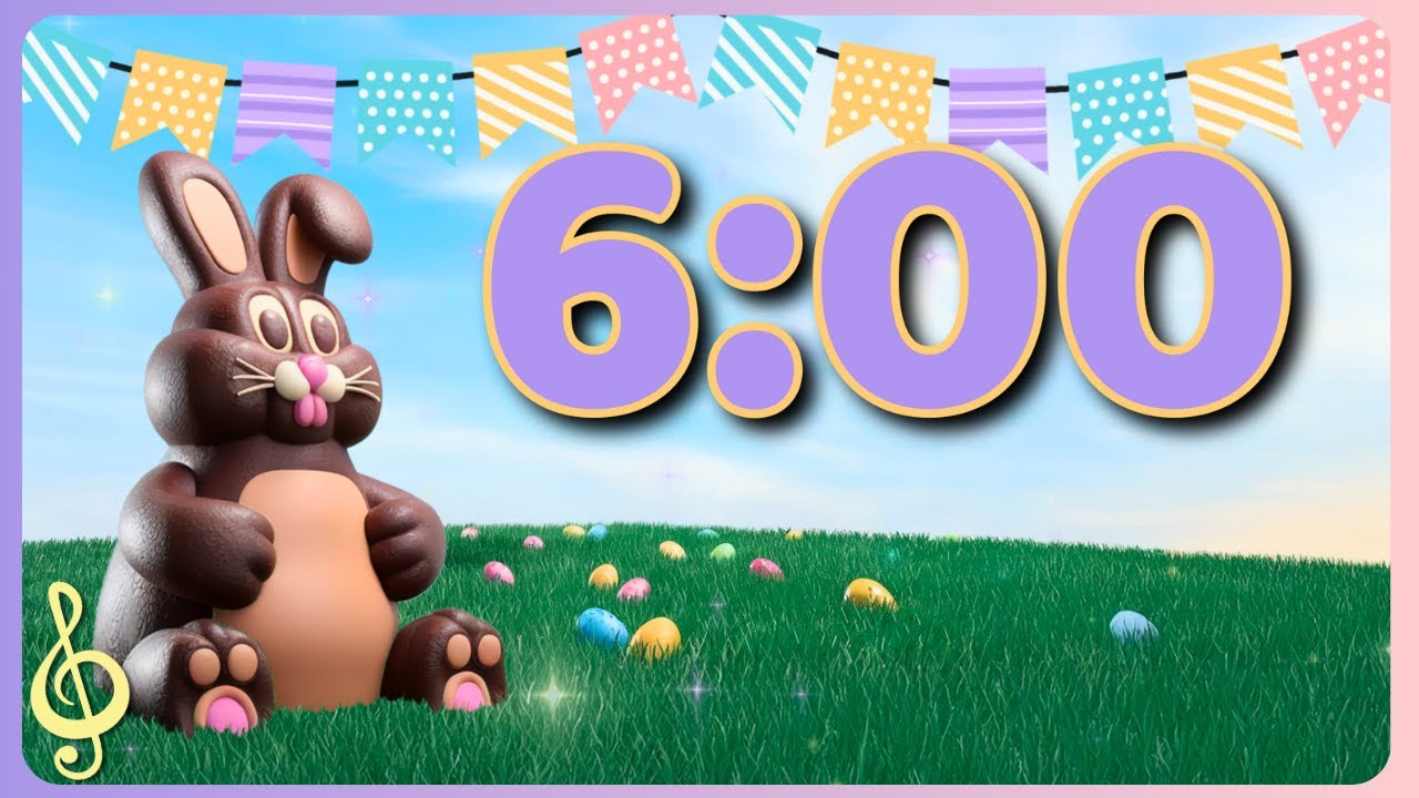 6 Minute Easter Classroom Timer 🐰✨ Giant Chocolate Bunny Countdown!