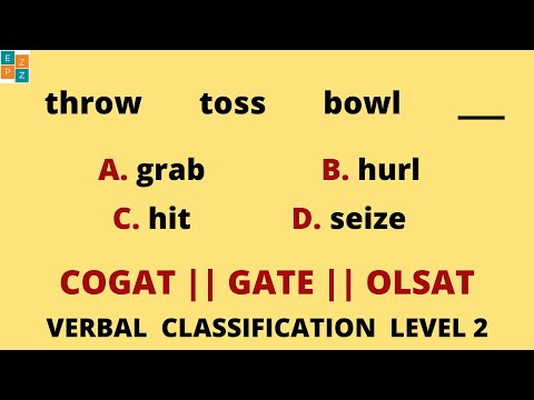 VERBAL CLASSIFICATION LEVEL 2 || COGAT || GATE || OLSAT || Job Aptitude Test