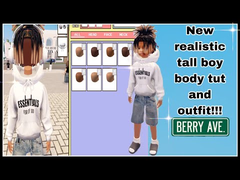 NEW TALL BOY BODY TUT MESH FACE & OUTFIT!!! BERRY AVE ROBLOX