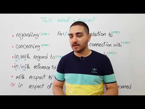 prepositions: regarding, concerning, with regard to