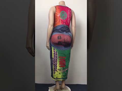 Plus Size Women Summer Print Dress,XL-5XL,TB_TB5259