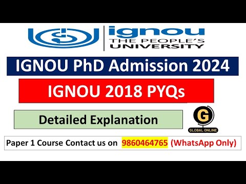 IGNOU PhD Entrance Exam 2024| IGNOU 2018 Previous Year Questions | Research Methodology