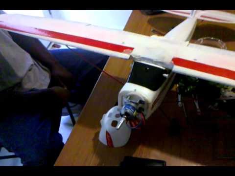 Super cub with a power 10 brushless motor and Cesna 118 wings