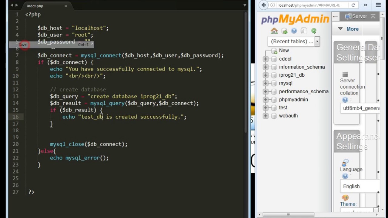 tutorial 46   iprog php creating database in mysql