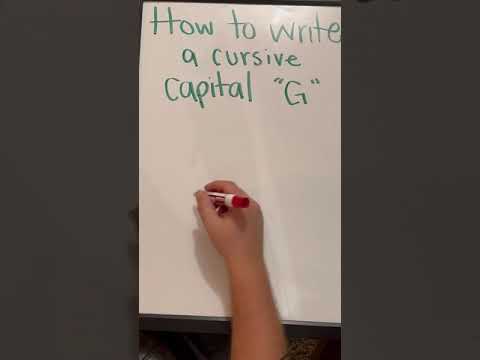 How to Write a Cursive Capital “G”