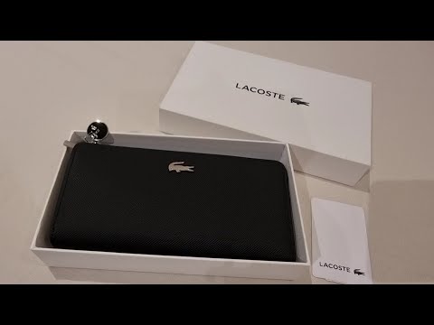 LACOSTE SLIM ZIP WALLET UNBOXING