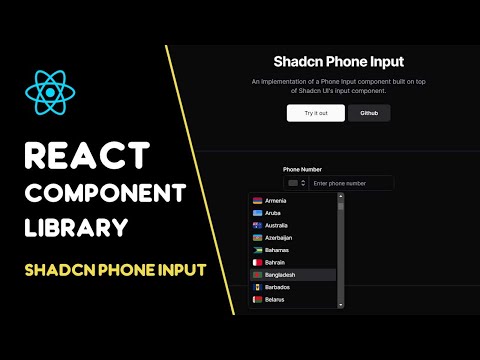 React Component library | Shadcn Phone Input