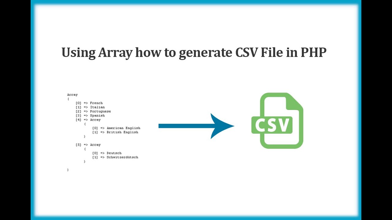 Using Array how to generate CSV File in PHP