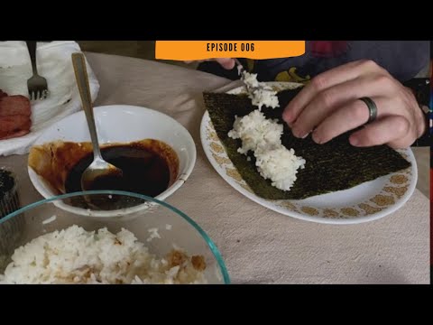 Making Spam Musubi with Egg featuring Evan