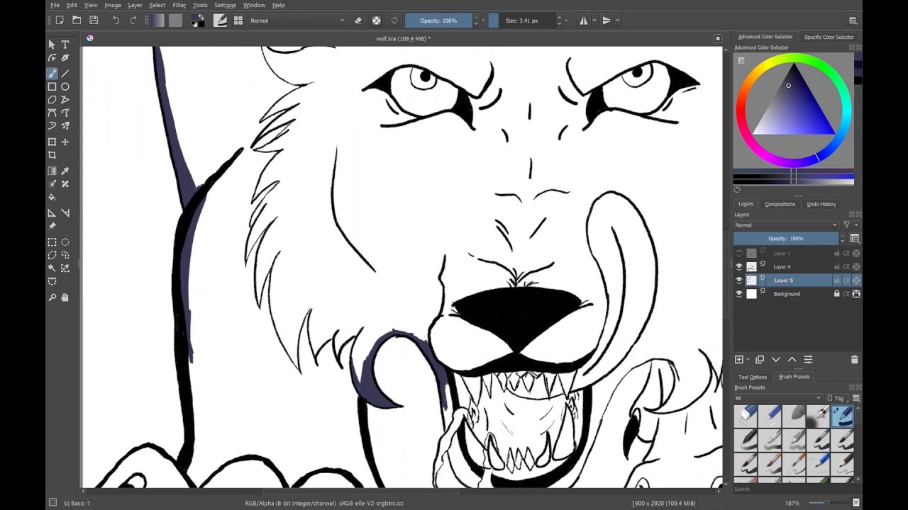 Wolf Speedpaint Krita
