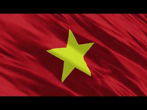 Vietnam flag waving on background 4K animation