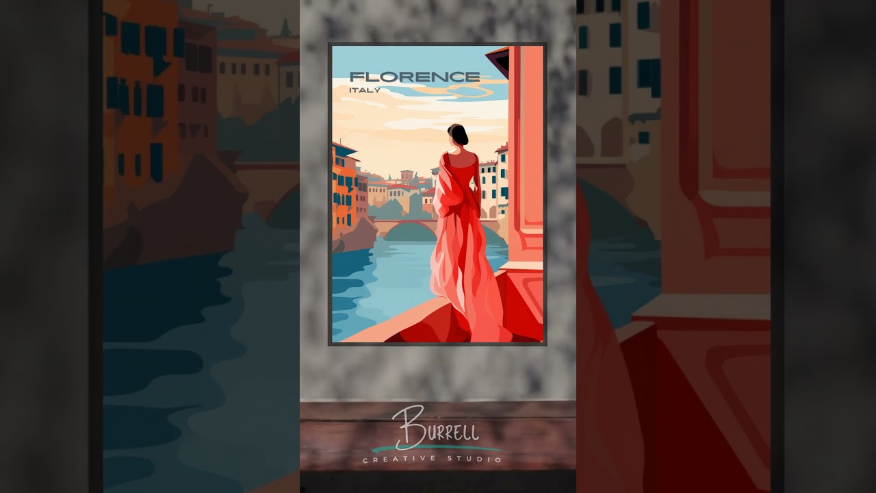 Florence Italy Ponte Vecchio Travel Poster & Wall Art Poster Print
