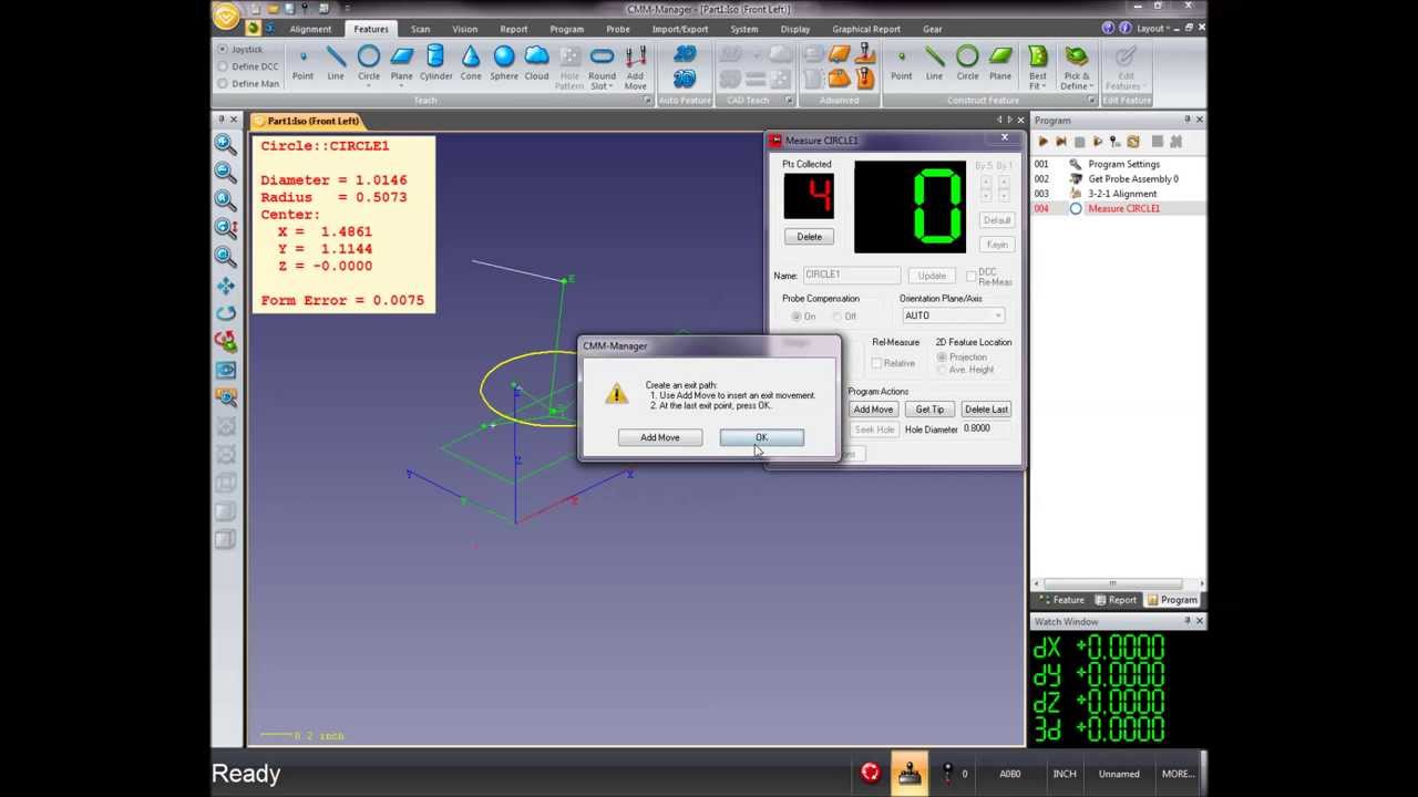 Programming a Hole Pattern in CMM-Manager using Transform
