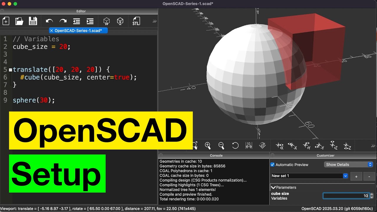 Getting Started With OpenSCAD - 3D Modeling With Code - Tutorial 1
