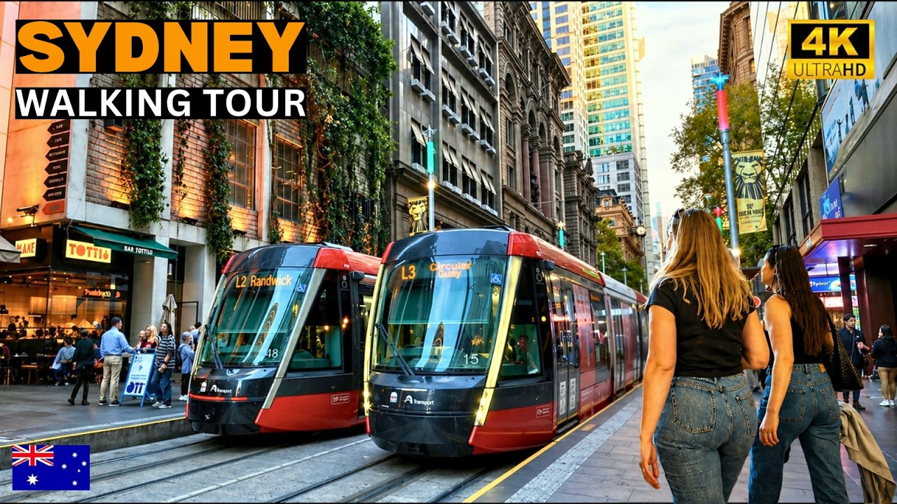 Sydney Australia Walk | Busy CBD After Work Hours | 4K