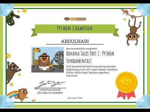 CodeMonkey Banana Tales Part I Python Fundamentals Challenges 80