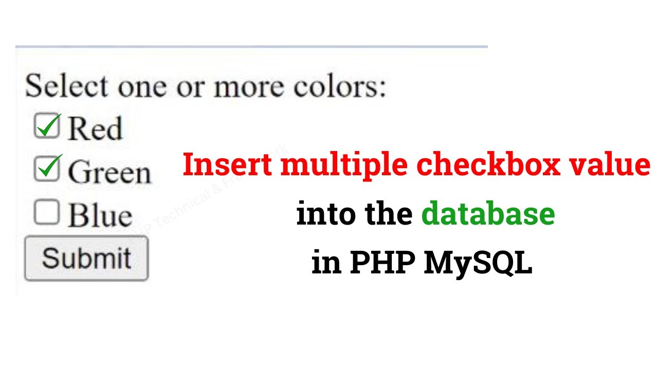 how to insert multiple checkbox values in PHP || Saving Multiple Checkbox Selections to a Database