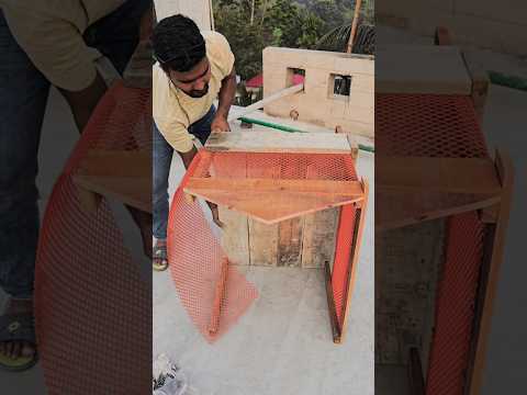 Making a chicken coop with wood and plastic mesh #chicken #chickenlover #chickencoop #woodwork #pet